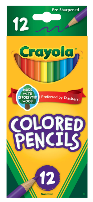 Crayola 12-Count Colored Pencil Set: 97 cents - GTIN;00071662040123