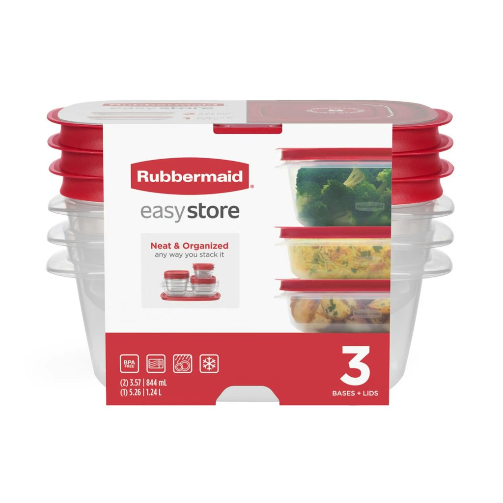 Rubbermaid 3.57-Cups and 5.26-Cup EasyStore Rectangle Containers Set: $7.96