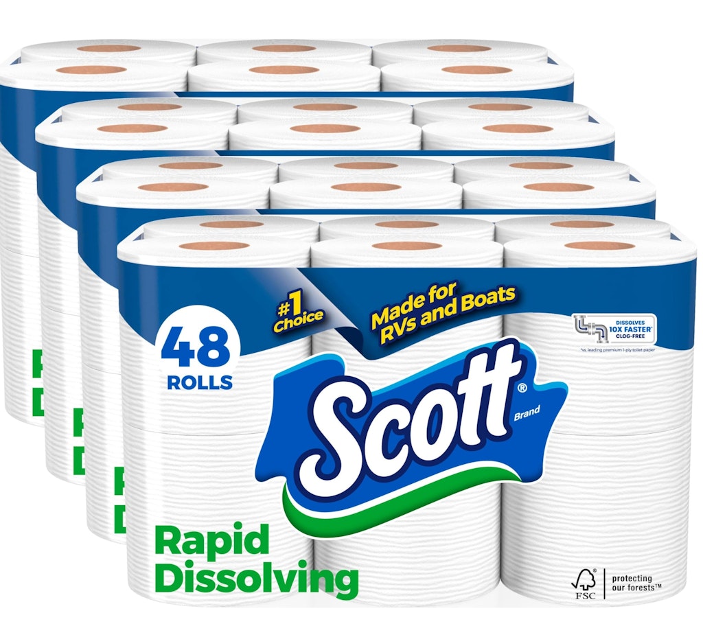Scott Rapid-Dissolving Toilet Paper Double Roll 48-Pack: $21 via Sub ...