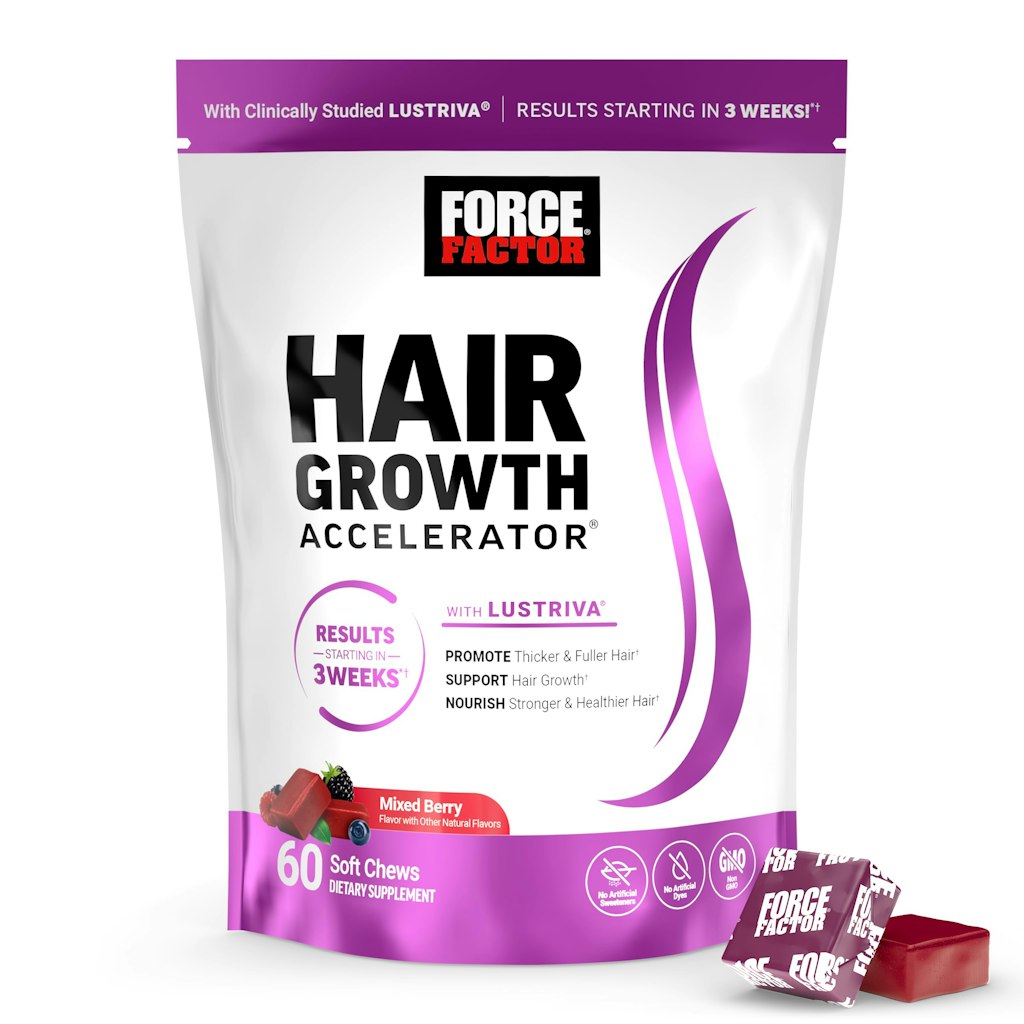 Force Factor 60-Count Hair Growth Accelerator Soft Chews: $19 w/ Sub ...