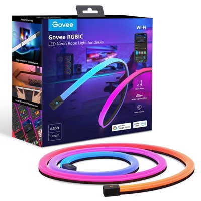 Govee 6.5-Foot RGBIC LED Neon Rope Light for Desks: $34 - 88232814
